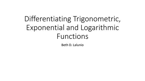 Solution Topic 6 2 1 Differentiating Trigonometric Exponential And Logarithmic Functions