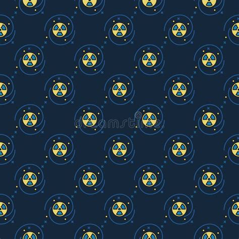 Nuclear Bomb In Galaxy Vector Colored Seamless Pattern Stock Vector