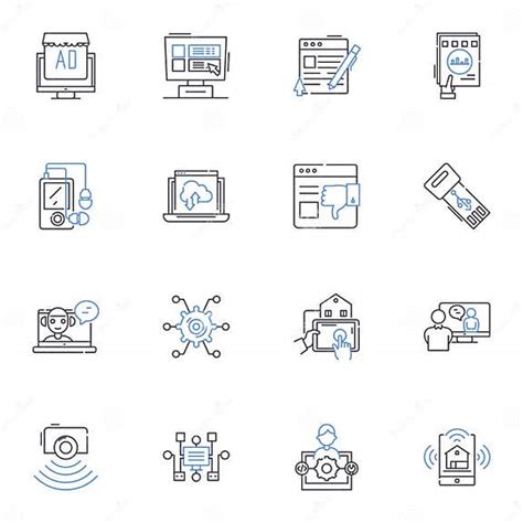 Geospatial Analysis Line Icons Collection Cartography Gis Mapping