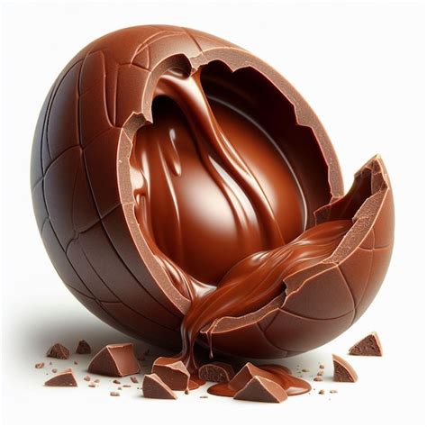 Premium Photo Chocolate Easter Egg With Chocolate Splashes