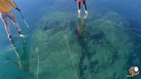 ورزش اسکی رو دریاچه یخ زده😊 فیلو