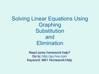 Solving Linear Equations | PPT