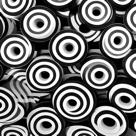 A Bold Pattern Of Black And White Circles Intersecting At Sharp Angles2 Generative Ai Stock