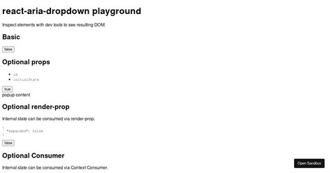 React Aria Dropdown Examples Codesandbox