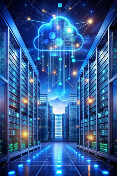 Big Data Visualization Data Center Analytics Iot Cloud Computing Ai Illustration Rendering