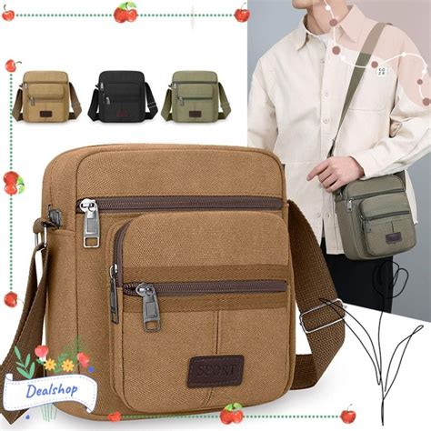 Okdeals Saco De Cintura Lona De Nylon Multifuncional Para Homem Moda Grande Capacidade Khaki
