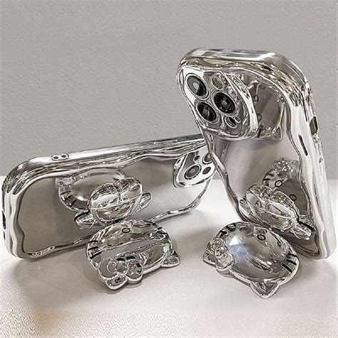 갤럭시 Z플립 5 4 3 플립 귀여운 고양이 캐릭터 미러 핑거 스마트톡 스탠드 거치대 실버 홈플러스 택배배송