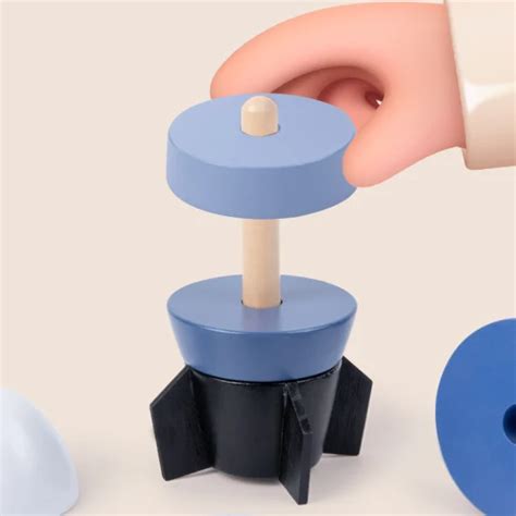 Early Learning Tools Wooden Geometric Shape Recognition Matching Blocks