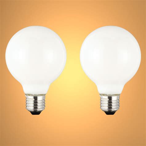 Led Bulb Dimmable Globe E27 65w 2700k Milky Glass Pack Of 2 Tekled