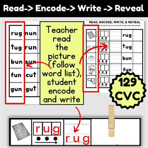 interactive cvc worksheet picture identification encoding write