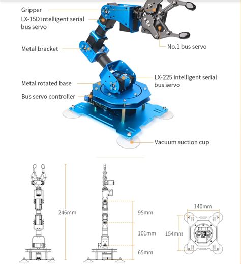 XArm S Hiwonder Bus Servo Desktop Robot Arm For Programming Unassembled STEM Kit Oz Robotics