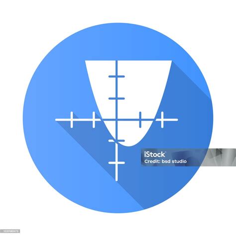 Function Graph Blue Flat Design Long Shadow Glyph Icon Curve Chart With