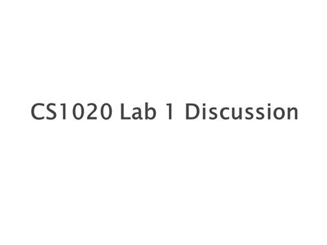 CS Lab Discussion Ppt Download