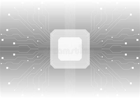 Grey Abstract Circuit Board Chip Background Stock Vector Illustration Of Design Grey