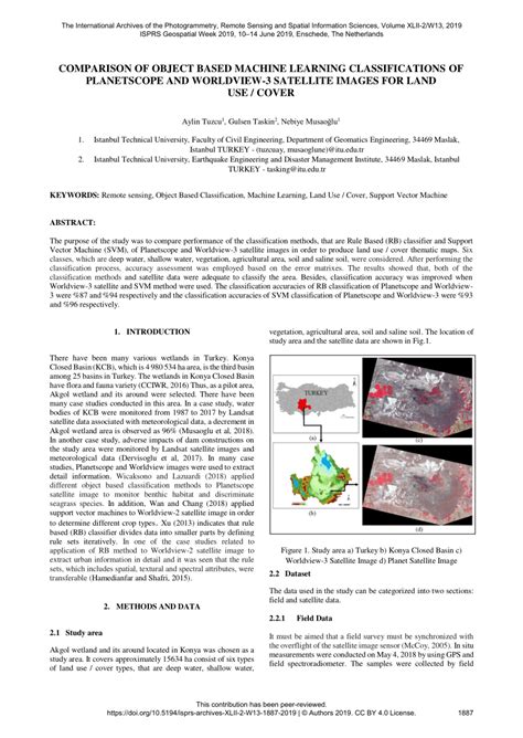 Pdf Comparison Of Object Based Machine Learning Classifications Of Planetscope And Worldview 3