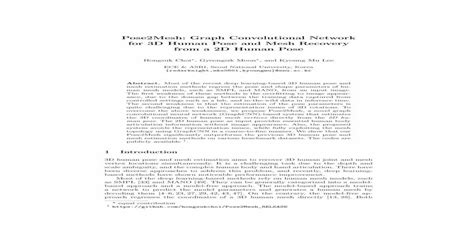 pose2mesh graph convolutional network for 3d human pose [pdf document]