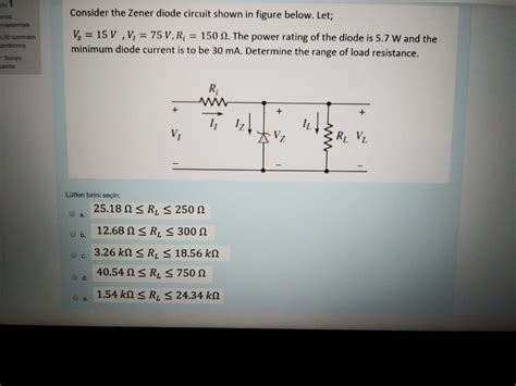Solved Consider The Zener Diode Circuit Shown In Figure Chegg