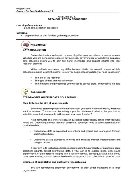 Q2 Module 4 Data Collection Procedure Pdf