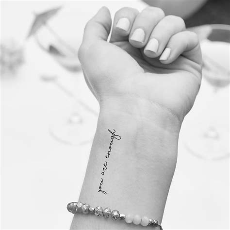 Temporary Tattoo Women You Are Enough Set Of 3 Etsy 타투 문신