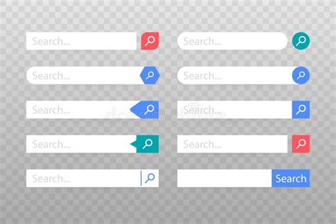 set search bar vector element design set of search boxes ui template