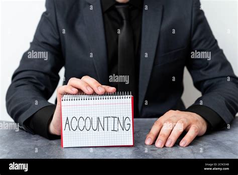Conceptual Hand Writing Showing Accounting Concept Meaning System Of Summarizing Business And