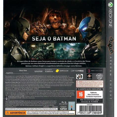 Batman Arkham Knight Xbox One 1 Com Detalhe Jogo Mídia Física