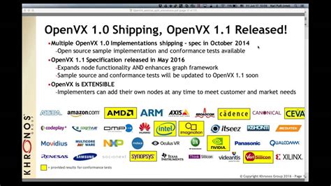 Khronos Openvx Webinar June 2016 Youtube