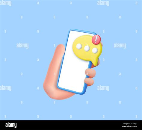 3d Speech Bubbles On Mobile Phone With Alert Notice User Reply Sign False Correct Problem