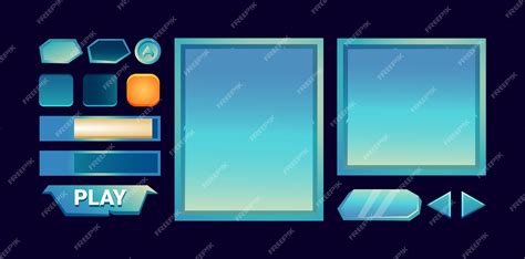 premium vector set of fantasy glossy game ui board pop up template