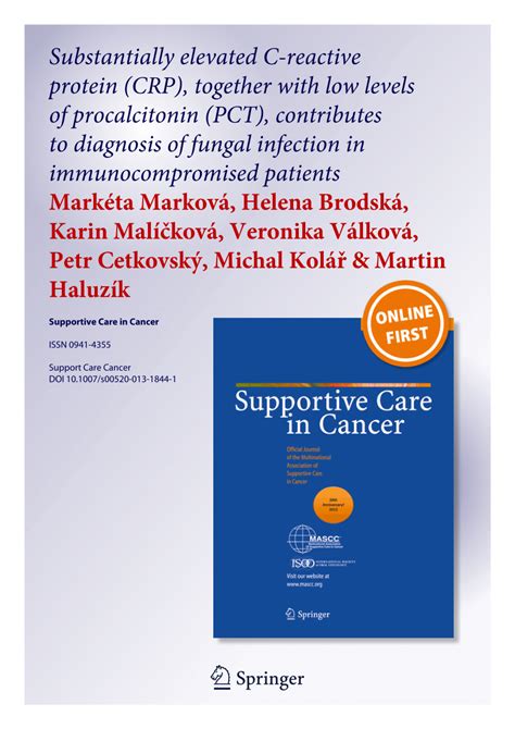 Pdf Substantially Elevated C Reactive Protein Crp Together With Low Levels Of Procalcitonin