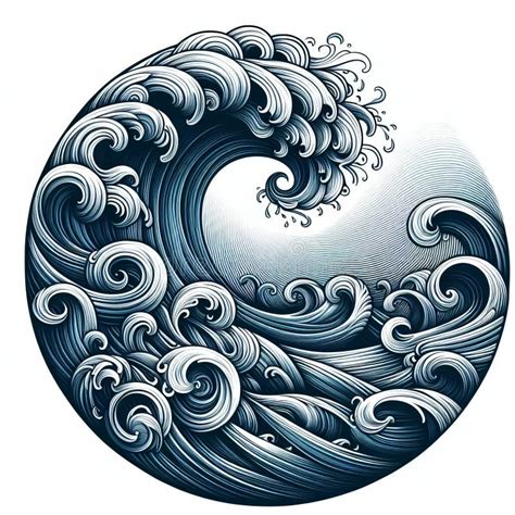 Waves Of The Ocean A Series Of Flowing Ocean Waves F Stock Illustration Illustration Of Ocean