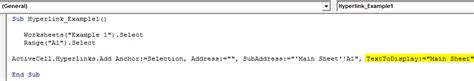 Vba Hyperlinks How To Create Hyperlink In Excel Using Vba Code