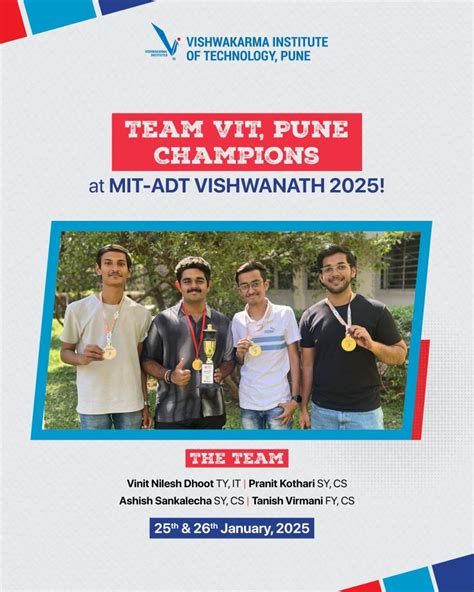 Champions Vitpune Vitpunewinsitall Unstoppablevit Vishwanath2025