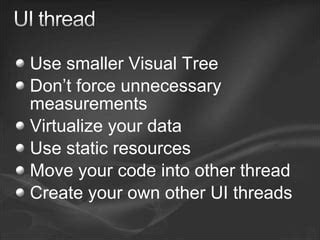 WPF For Developers Optimizing Your WPF Application PPT