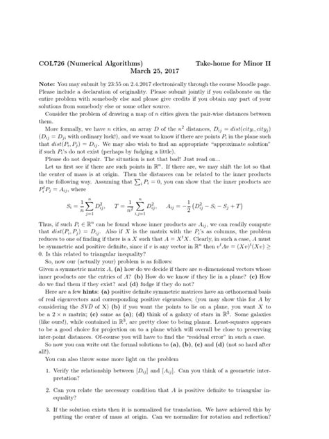 minor 2 takehome pdf eigenvalues and eigenvectors matrix