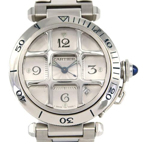 Cartier Cartier Cartier Pasha Grid Convex Stainless Steel Watch Metal