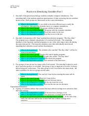 Copy Of Practice Identifying Variables AP Psychology Ms Smith Name Practice In Identifying