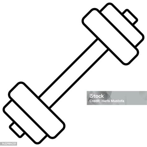 덤벨 라인 아트 아이콘 디자인 템플릿 벡터 일러스트 레이 션 근육에 대한 스톡 벡터 아트 및 기타 이미지 근육 덤벨