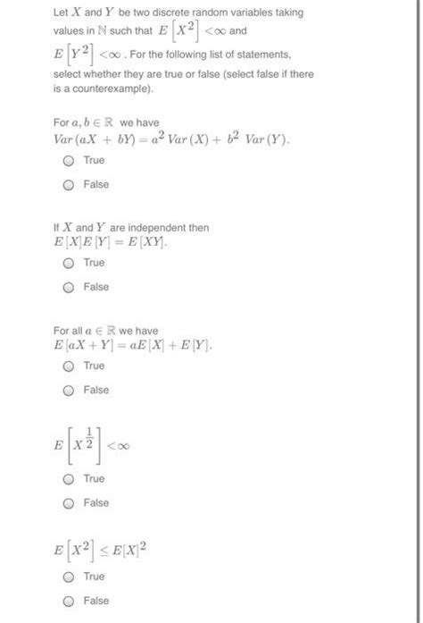 Solved Let X And Y Be Two Discrete Random Variables Taking