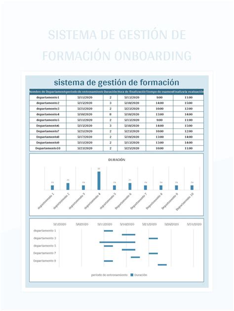 Plantilla De Excel Sistema De Gestión De Formación Onboarding Y Hoja De