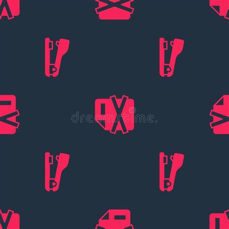 Set Stapler And Delete File Document On Seamless Pattern Vector Stock