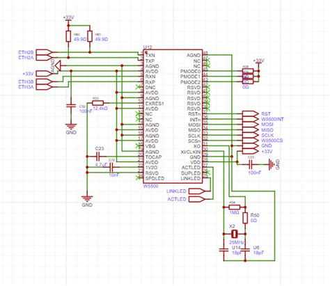 Arduino W5500 Chip Intermittent Actcrs Light On Custom Pcb