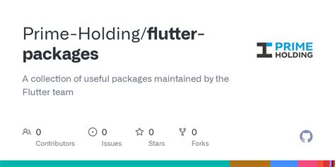 Github Prime Holdingflutter Packages A Collection Of Useful