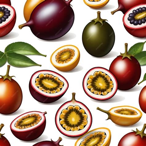 Premium Vector Passionfruit Vector Set White Background Isolated A