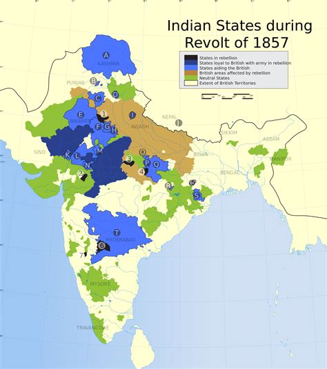 Indian Princely States During The Revolt Of 1857 Rebellious States 1