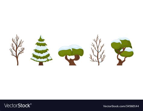 Winter Snow Trees Royalty Free Vector Image VectorStock