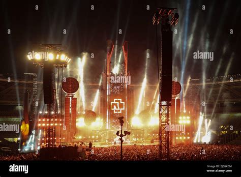 Torino Italia Luglio 12 Concerto Di Rammstein Durante Il Europe
