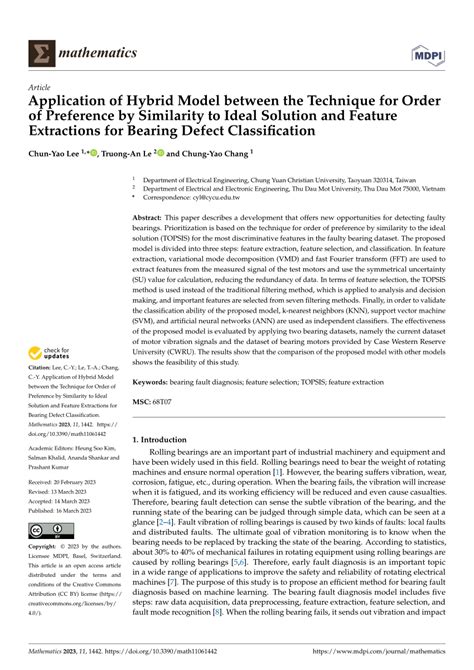 Pdf Application Of Hybrid Model Between The Technique For Order Of Preference By Similarity To