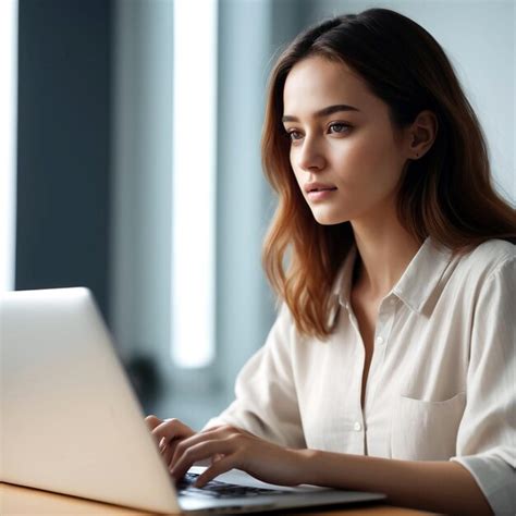 A Person Using Laptop At Job Premium Ai Generated Image