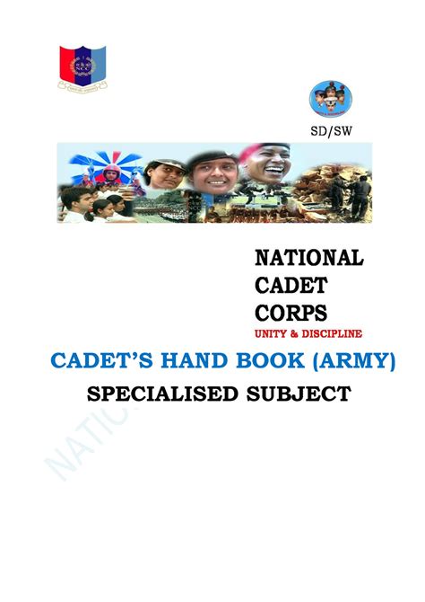 Sd Sw Army Special Subject Precis 15 Oct 2019 4 Cadets Hand Book Army Specialised Subject